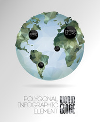 World globe triangular map of the earth Royalty Free Vector