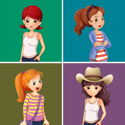 Four Girls Vector Images (over 3,400)