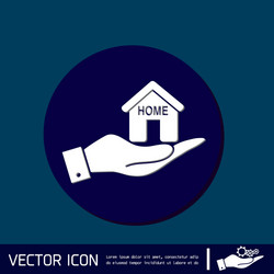 Hand holding a house icon home sign Royalty Free Vector