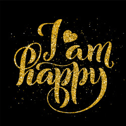 Be happy modern calligraphy quote with handdrawn Vector Image