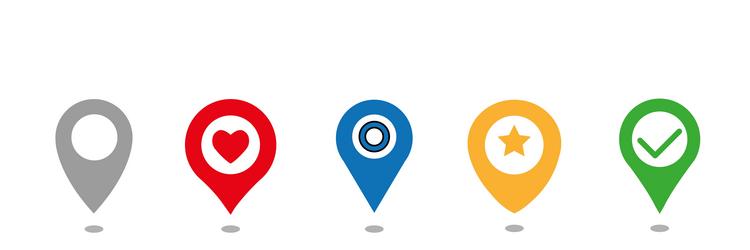 Location pin set map pin pointer Royalty Free Vector Image