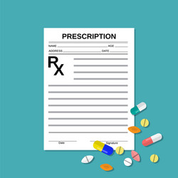 Empty medical prescription rx form with pills Vector Image