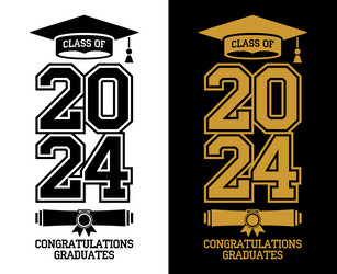 2024 graduate class logo Royalty Free Vector Image