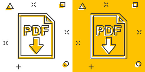 Cartoon pdf icon in comic style document Vector Image