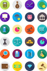 Colorful economy icons set Royalty Free Vector Image