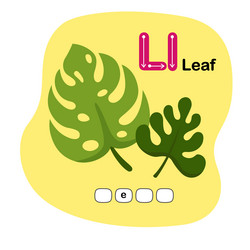 Isolated alphabet letter l-leaf Royalty Free Vector Image
