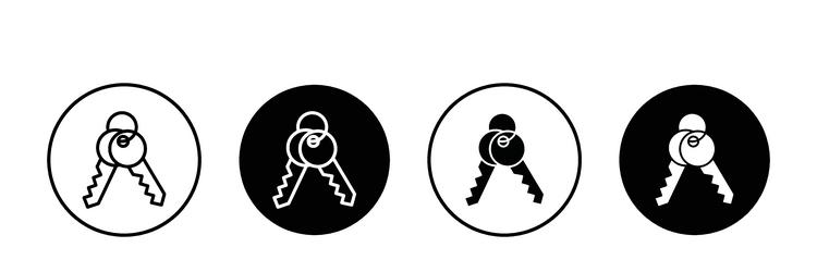 Keys icon set house lock car key symbol Royalty Free Vector