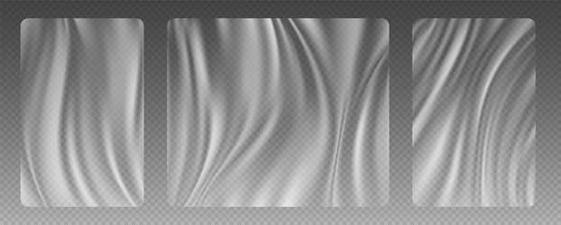 Plastic film realistic stretch wrap wrinkled Vector Image