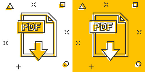 Cartoon pdf icon in comic style document Vector Image