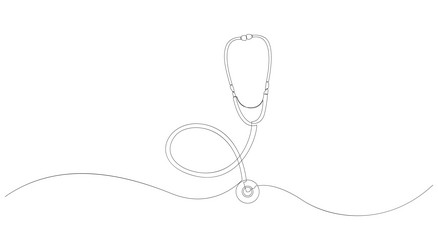 Continuous one line drawing of doctor pose Vector Image