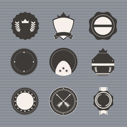 Green emblem templates set Royalty Free Vector Image