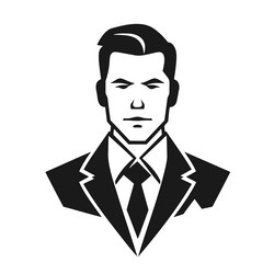 Man in a business suit logo flat abstract Vector Image