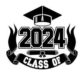 2024 graduate class logo Royalty Free Vector Image