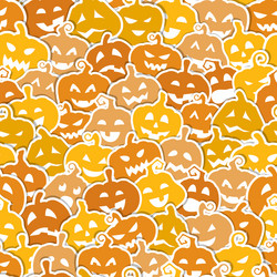 Halloween horror pumpkin jack-o lantern seamless Vector Image