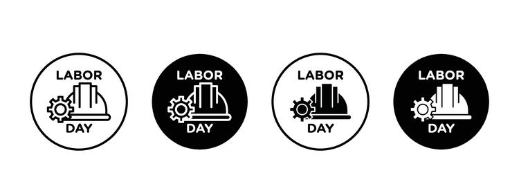 Labor day icon setlabour banner symbol Royalty Free Vector