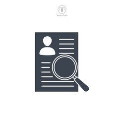 Magnifying glass over resume icon symbol template Vector Image