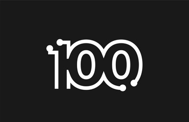 Gold number 100 logo icon design Royalty Free Vector Image