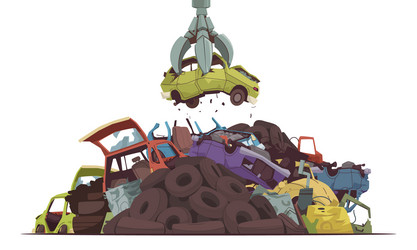 Car dump cartoon Royalty Free Vector Image - VectorStock
