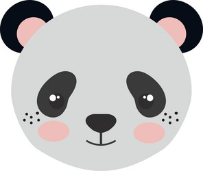 Cute panda animal face cartoon isolated design Vector Image