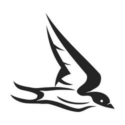 Swallow bird logo template isolated brand Vector Image