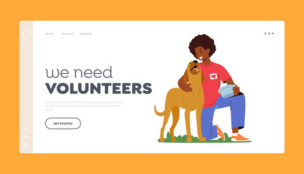 Become a volunteer landing page template friendly Vector Image