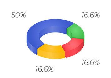 3d donut chart infographic concept with four Vector Image