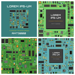 Computer chip technology processor circuit Vector Image