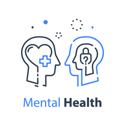 Mental health human head psychological help Vector Image