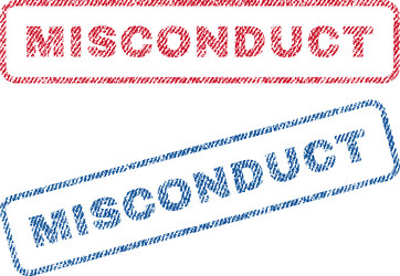 Misconduct rubber stamps Royalty Free Vector Image