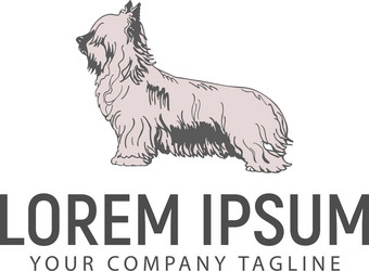 Stand dog logo pet design concept Royalty Free Vector Image