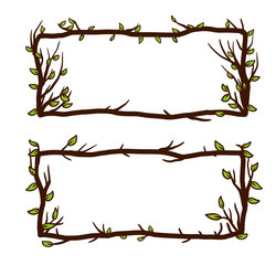 Tree frame floral border Royalty Free Vector Image