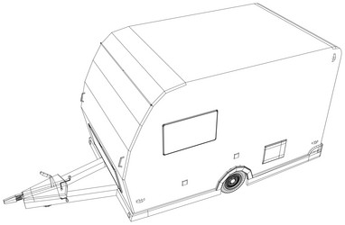 Camping trailer outline isolated on white Vector Image