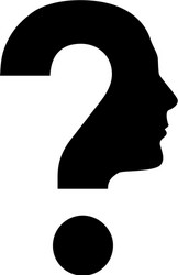 Question mark icon business with female face Vector Image
