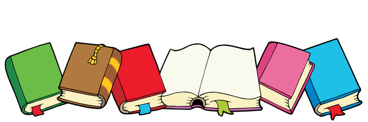 Cartoon books in various positions Royalty Free Vector Image