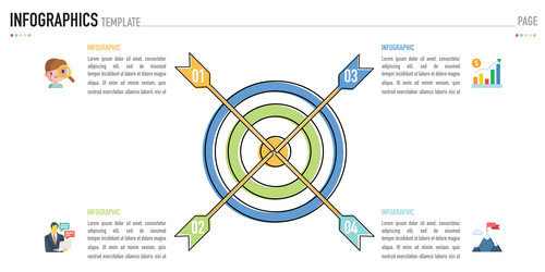 Target dart or dartboard mind map infographic Vector Image