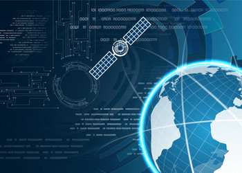 Earth view from space and satellite background Vector Image