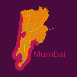 Set of flat icon map mumbai Royalty Free Vector Image