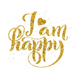 Be happy modern calligraphy quote with handdrawn Vector Image