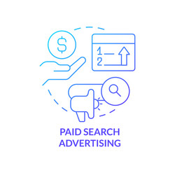 Paid search advertising concept icon Royalty Free Vector