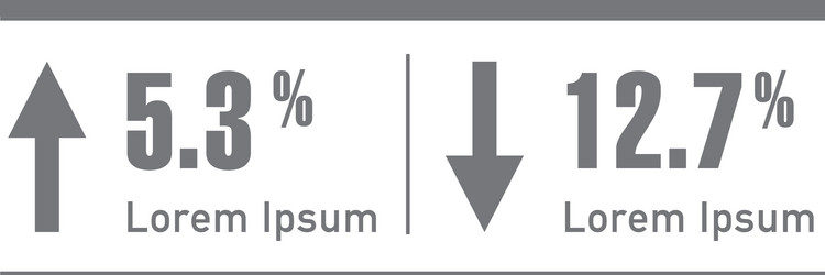 Percent up arrow icon percentage growth Royalty Free Vector