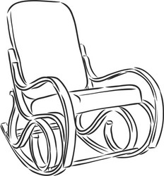 Rocking chair rocker in style linear art Vector Image