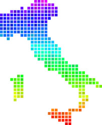 Spectrum pixel dotted italy map Royalty Free Vector Image