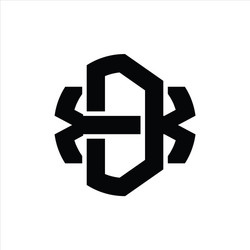 Dx logo monogram abstract hexagon images design Vector Image