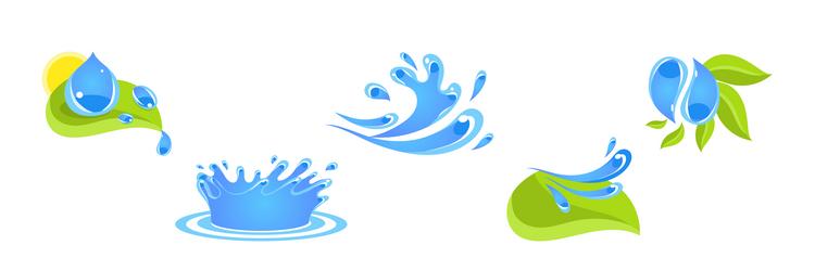 Green leaf and water drop ecological icon Vector Image