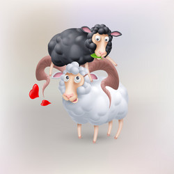 White sheep animal in cartoon style Royalty Free Vector