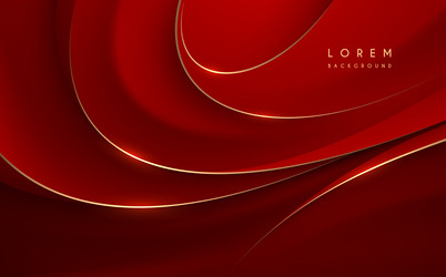 Abstract red and gold waved shapes background Vector Image