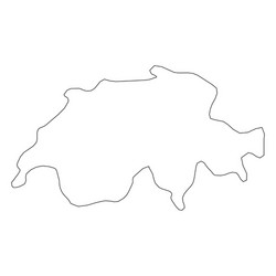 Switzerland - solid black outline border map Vector Image