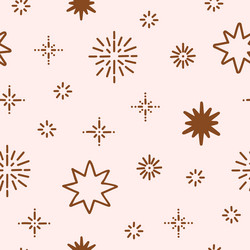 Boho stars seamless border doodle hand Royalty Free Vector