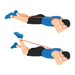 Man doing resistance band side steps exercise Vector Image