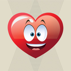 Flat of cartoon face design heart Royalty Free Vector Image